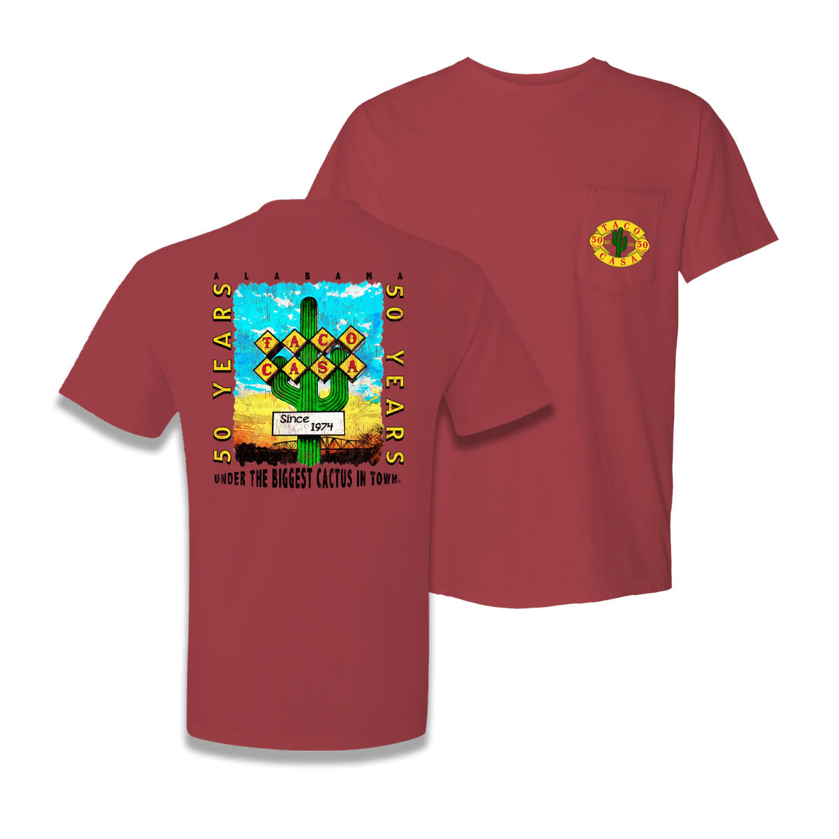 Taco Casa 50th Anniversary T-shirts – Taco Casa Tuscaloosa