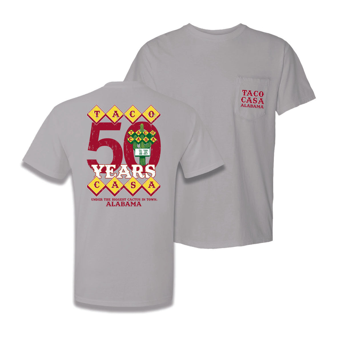 Taco Casa 50th Anniversary 50 years T-Shirt – Taco Casa Tuscaloosa